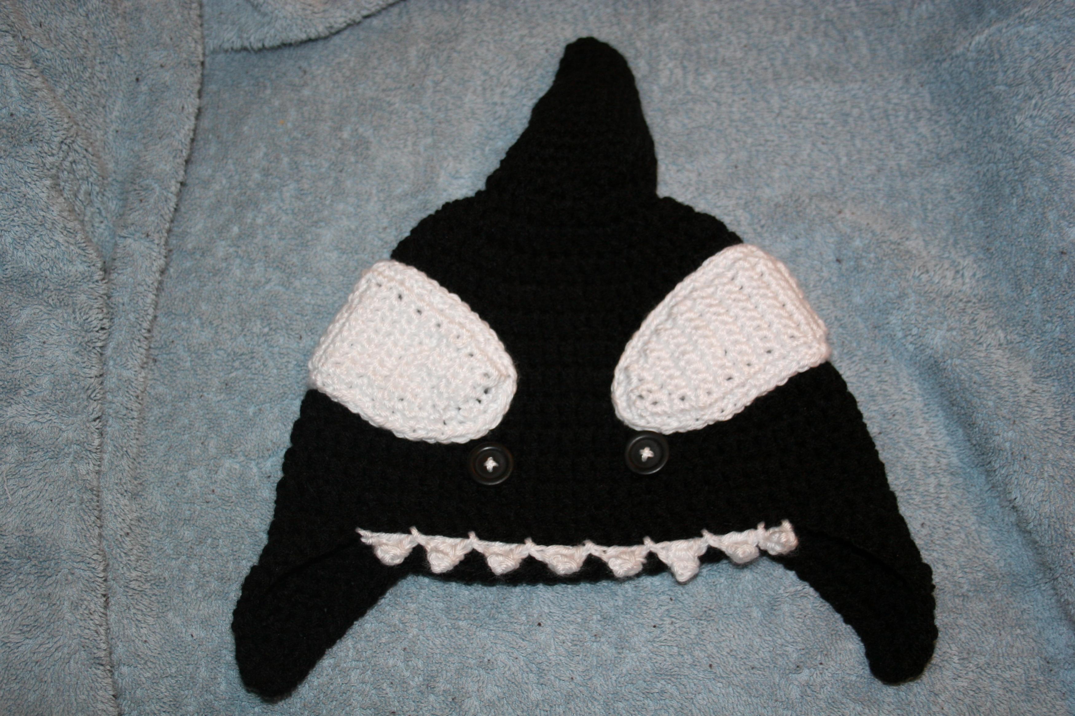 Crocheted Orca Whale Ear Flap Beanie on Luulla
